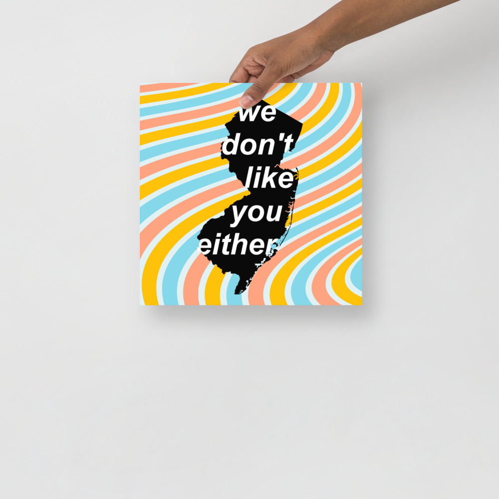 We Don’t Like You Either Sherbert Poster – New Jersey Memes